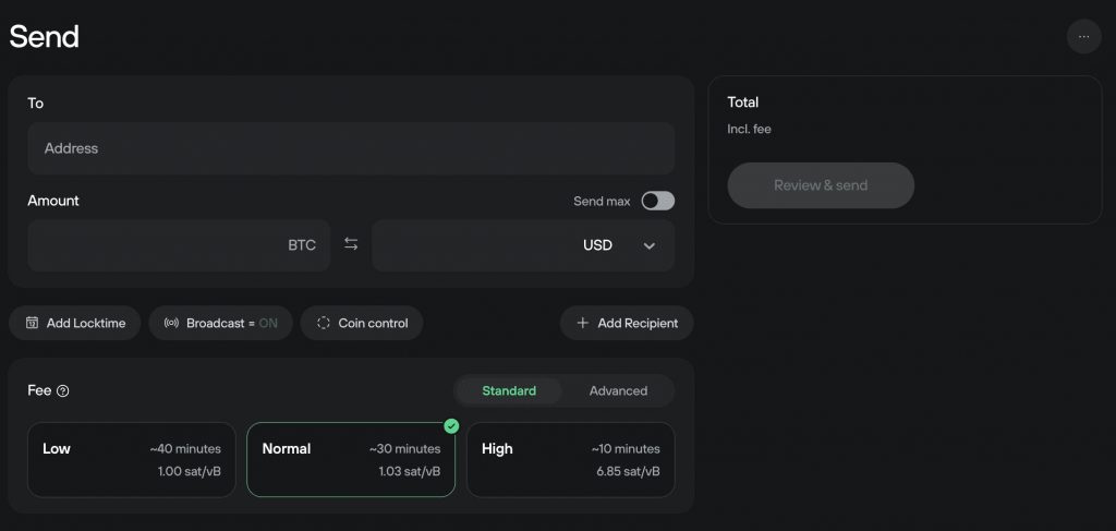 Chuyển coin từ ví lạnh Trezor bằng Trezor Suite | Ví Tiền Bitcoin